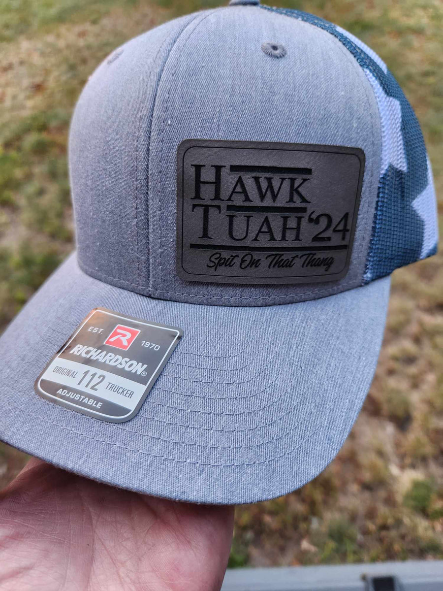 Hawk Tuah '24 Trucker Cap Hat with Leather Patch – DirtyMittenStore