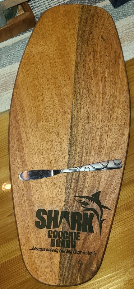 Laser Engraved Shark Coochie Board Charcuterie board – DirtyMittenStore